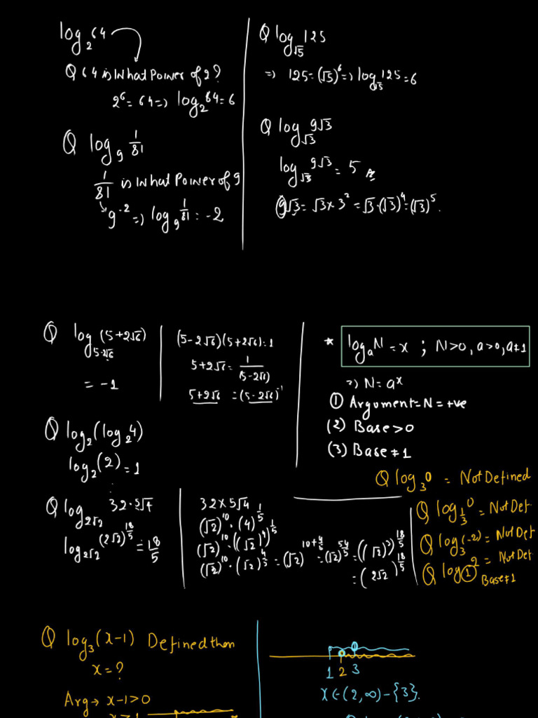 Basic Maths - L-09 (Class Notes) - Log Properties | PDF