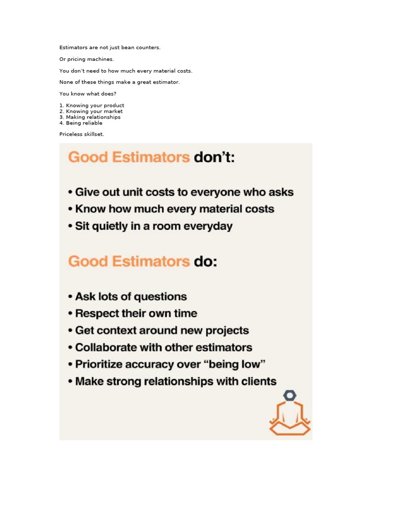 Estimators Are Not Just Bean Counters | PDF