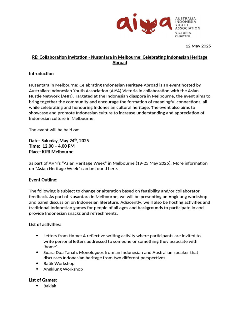 Surat Alfin Nurul Firdaus - Collaboration Invitation - Nusantara in ...