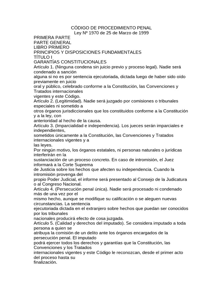 Código de Procedimiento Penal | PDF | Queja | Judicaturas