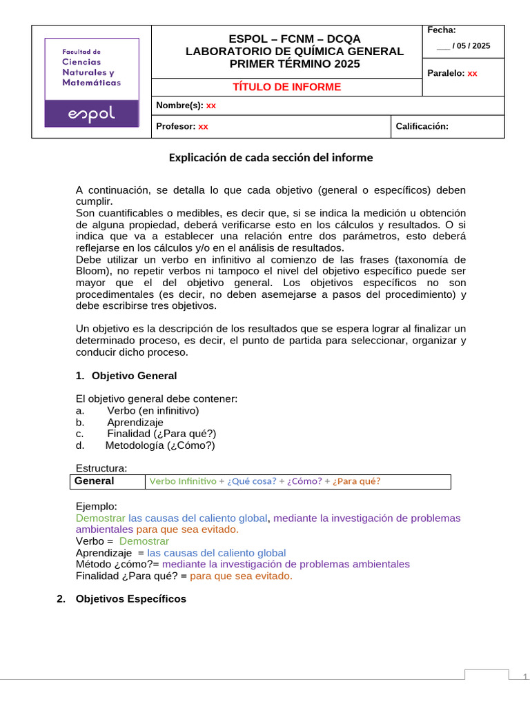 Formato de Elaboración de informe QG lab | PDF | Ph