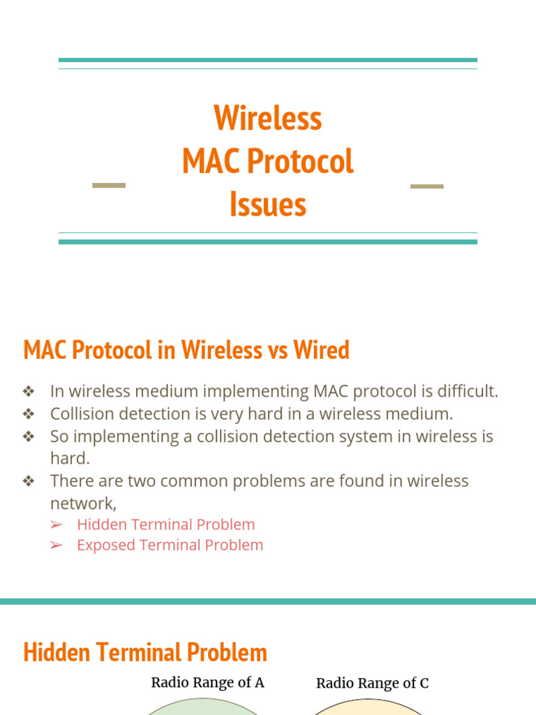 Wireless MAC Protocol Issues | PDF