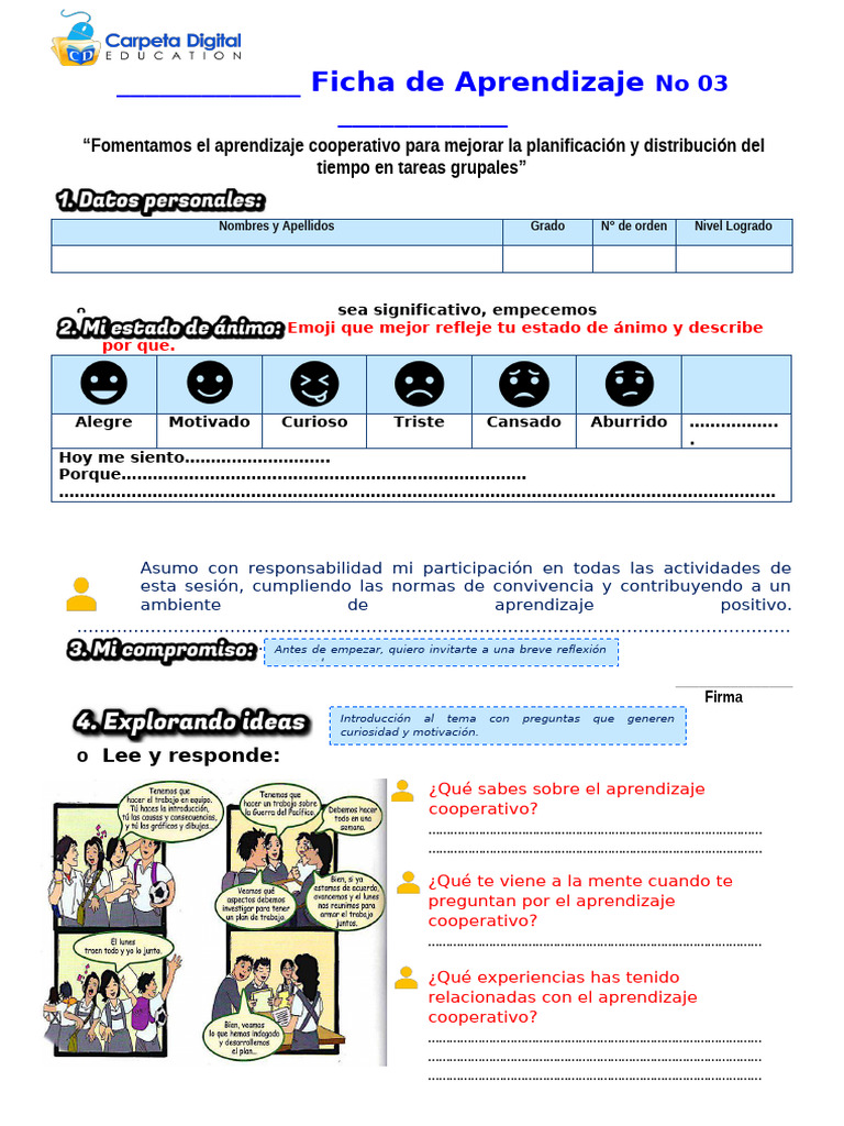 Ficha de Aprendizaje 3-Dpcc-4to | PDF | Aprendizaje | Evaluación