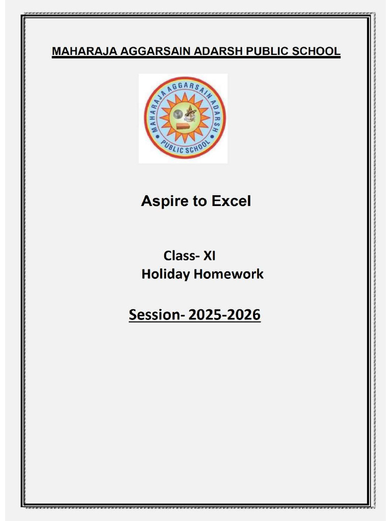 0937188b787375191136-Class 11 Holiday HW 25-26 (1) Conv | PDF