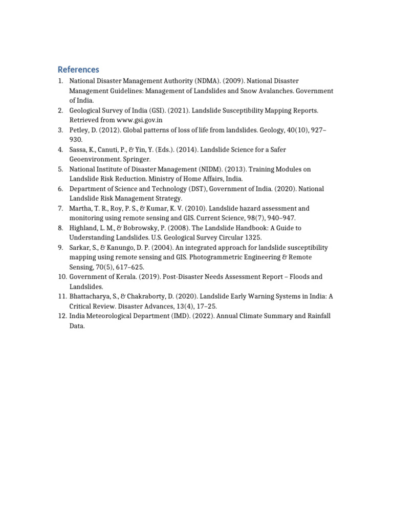 Landslide Thesis References | PDF