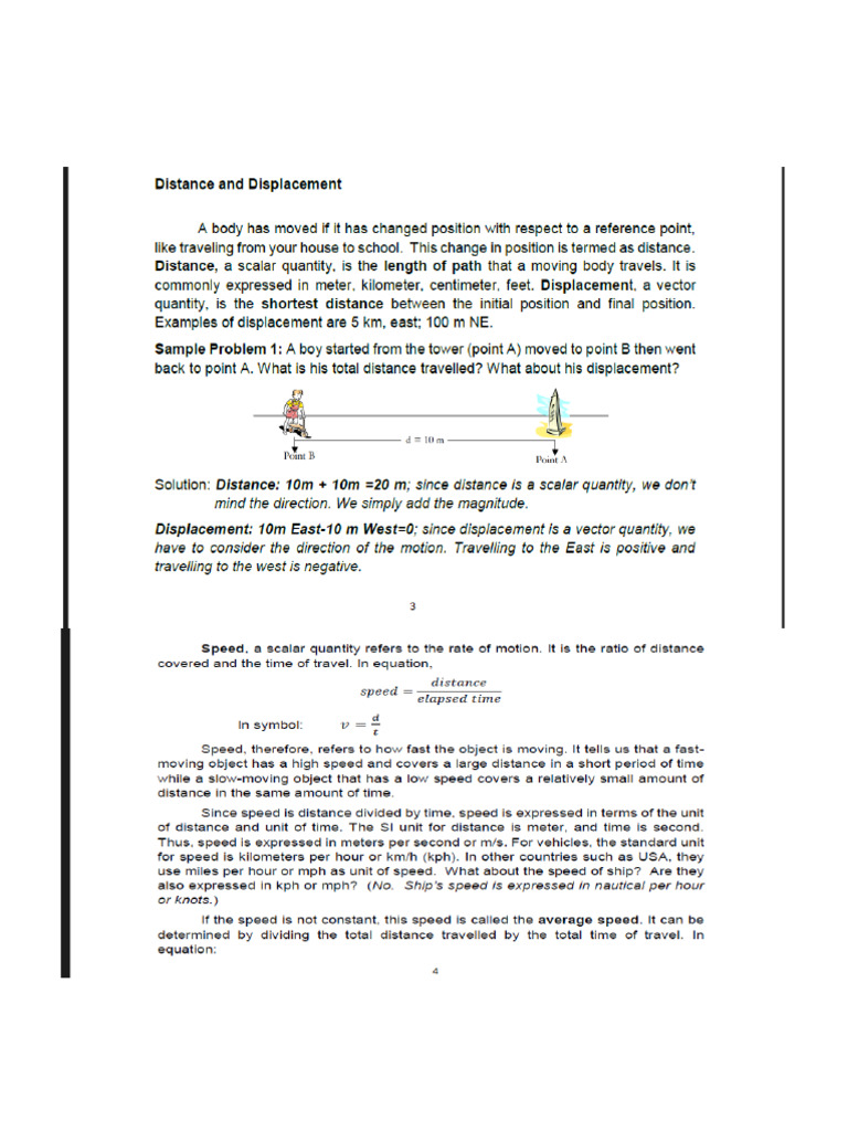 Distance Vs Displacemetn | PDF