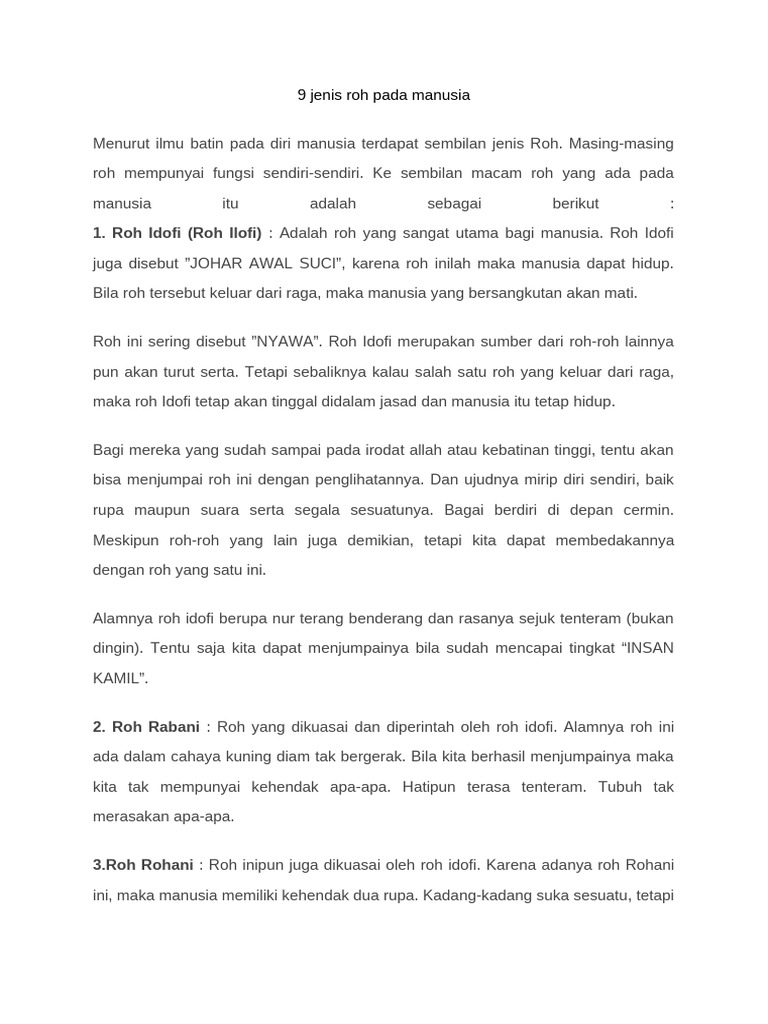 9 Jenis Roh Pada Manusia | PDF