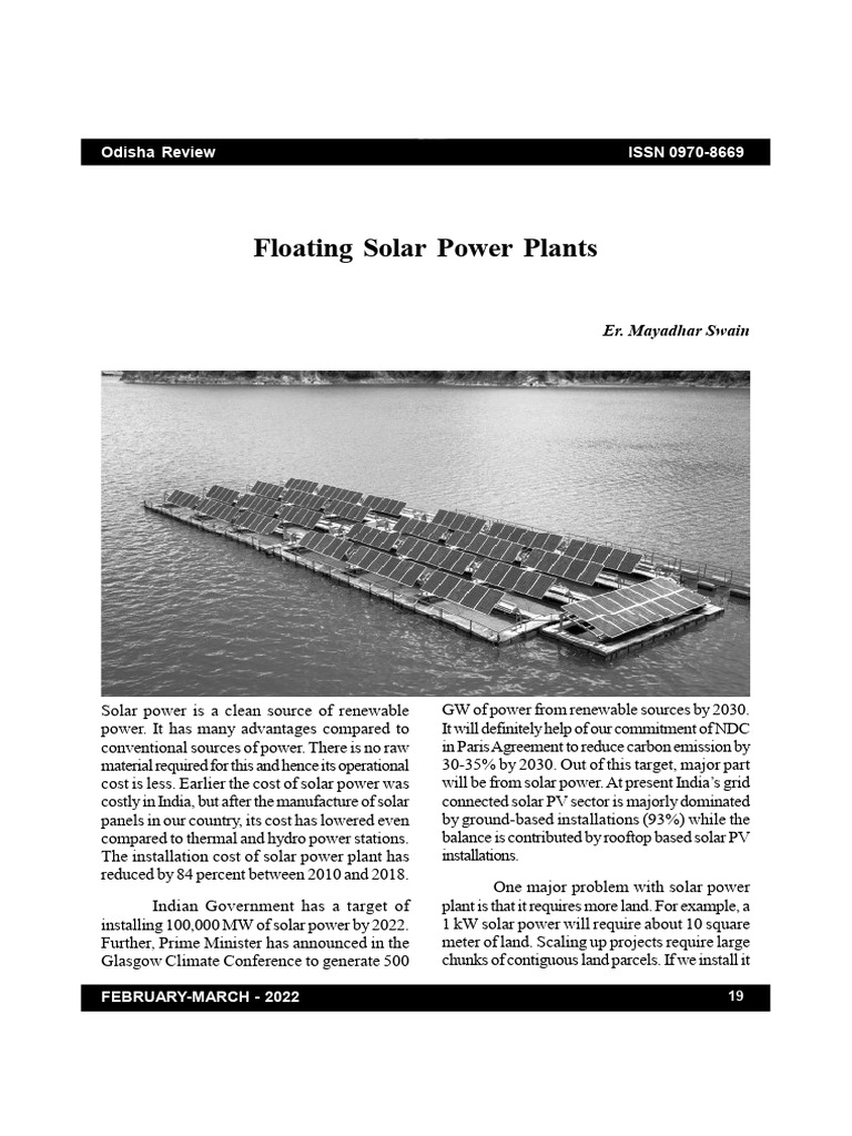 Floating Solar Power Plants | PDF | Solar Power | Photovoltaics