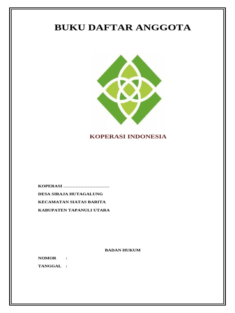 Cover BUKU DAFTAR ANGGOTA | PDF