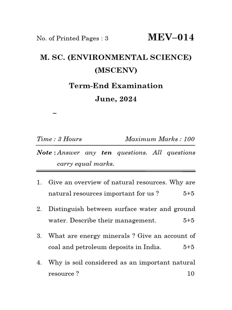 MEV-014 Paper 5 | PDF