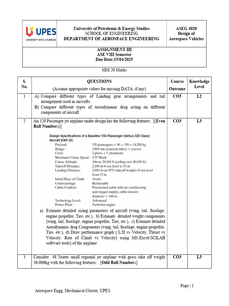 Assignment III | PDF | Airplane | Aircraft