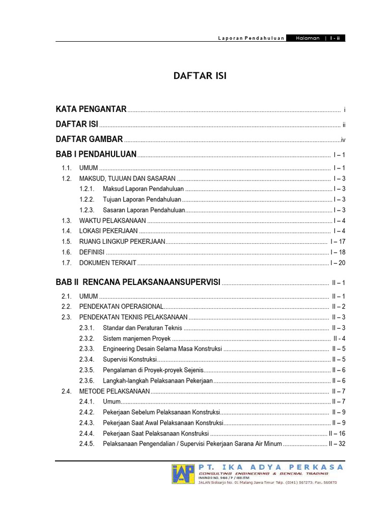Contoh Laporan PENDAHULUAN (Pengawasan) | PDF