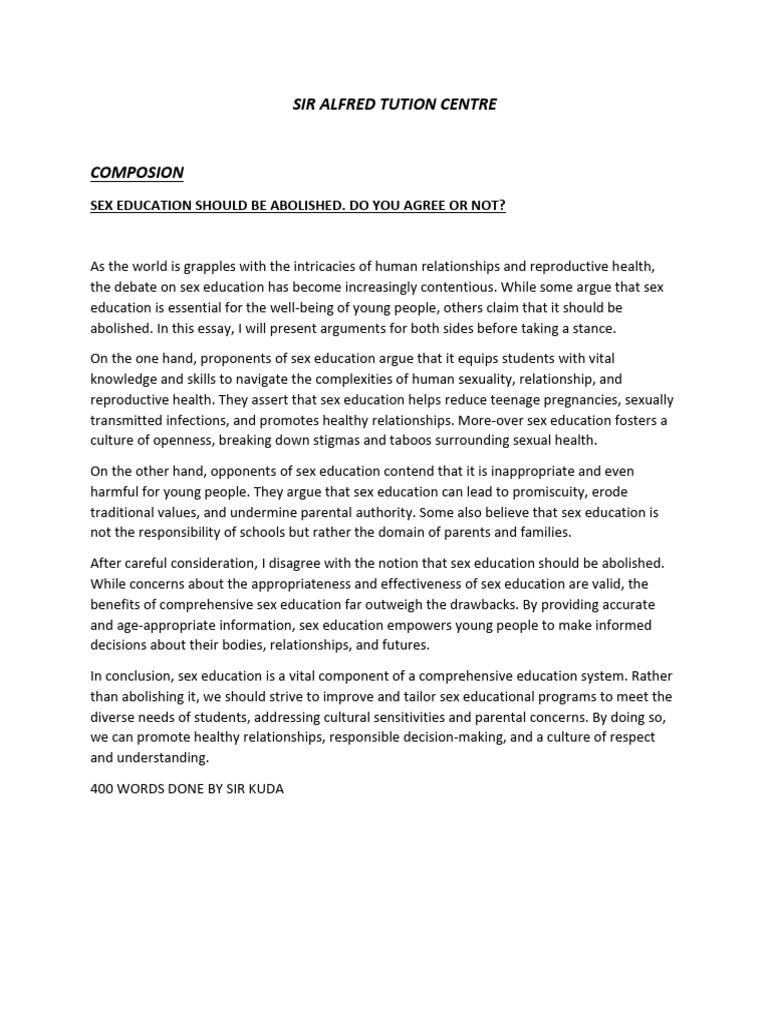 Sir Alfred Tution Centre Composion | PDF