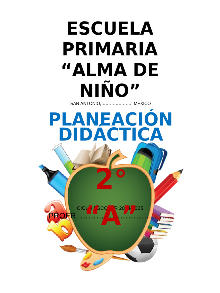Portada para Carpeta de Planeacion Didactica | PDF