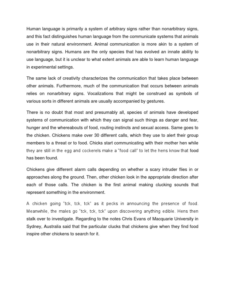 Chicken Communication: Sounds and Signals | PDF | Chicken | Birds