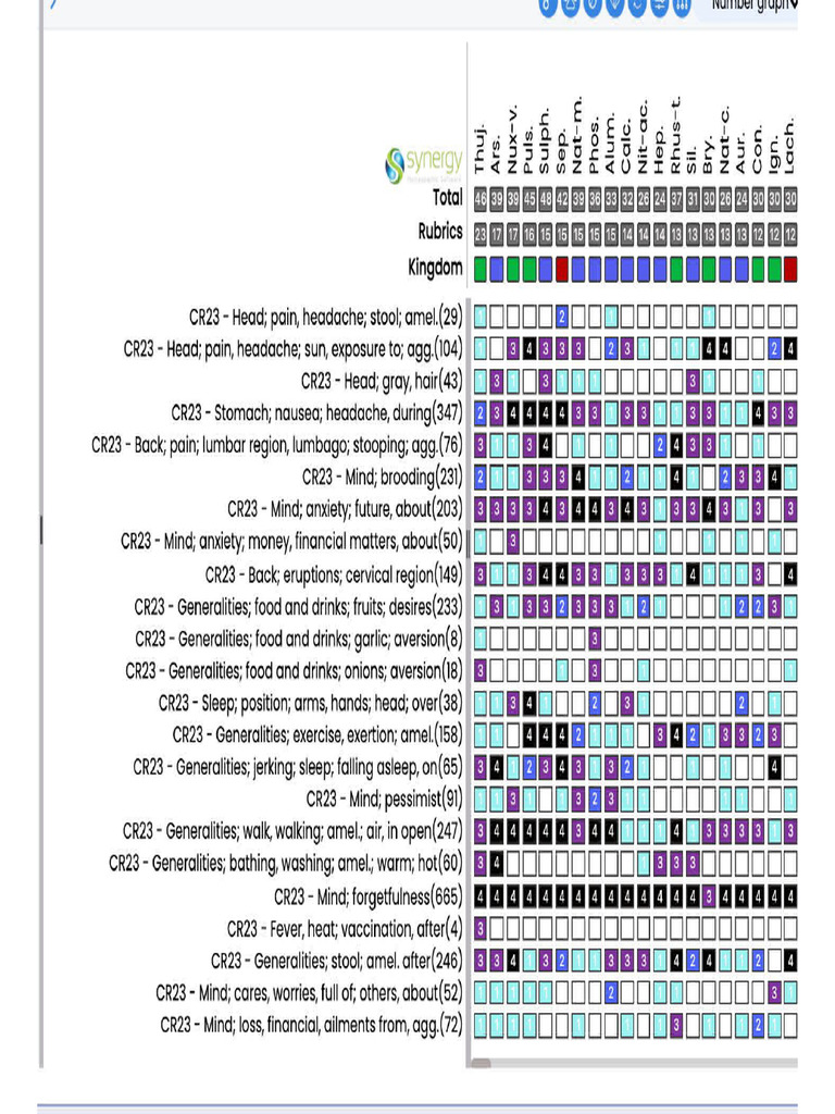 CRA - Case 1 - 19 11 24 - Repertory Sheet | PDF