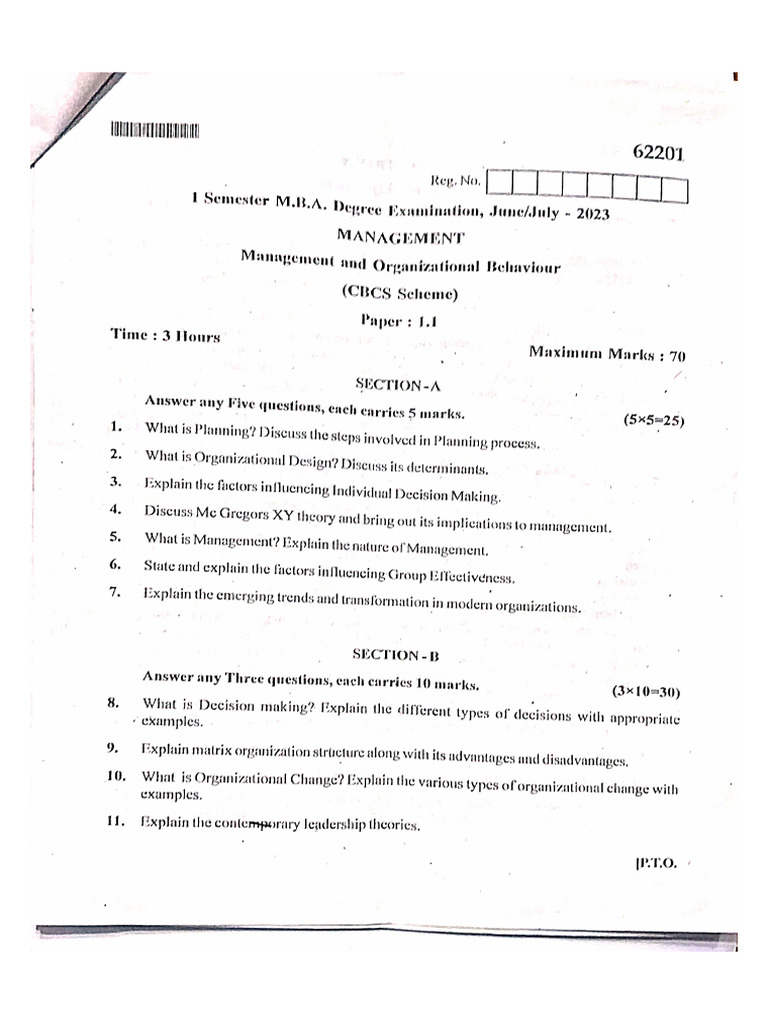 2023 Mba 1st Sem | PDF