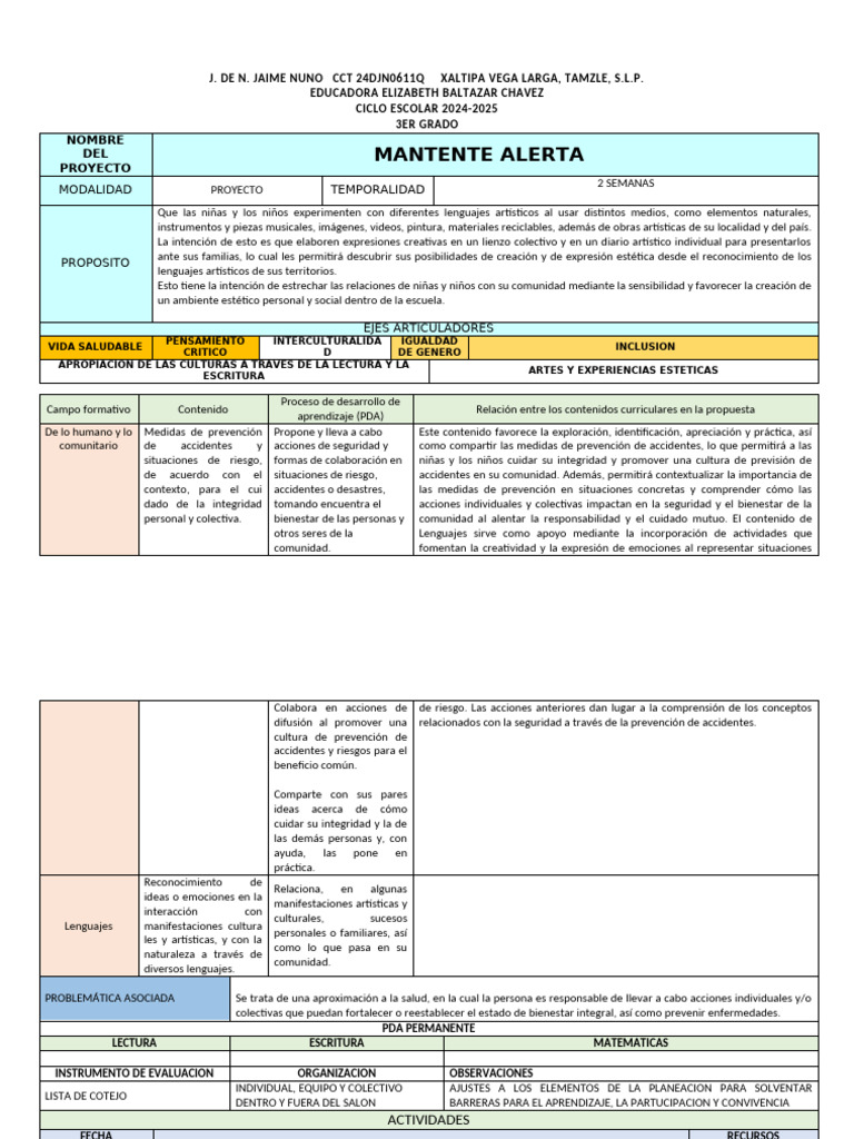 Eli Proyecto Mantente Alerta | PDF | Comunidad