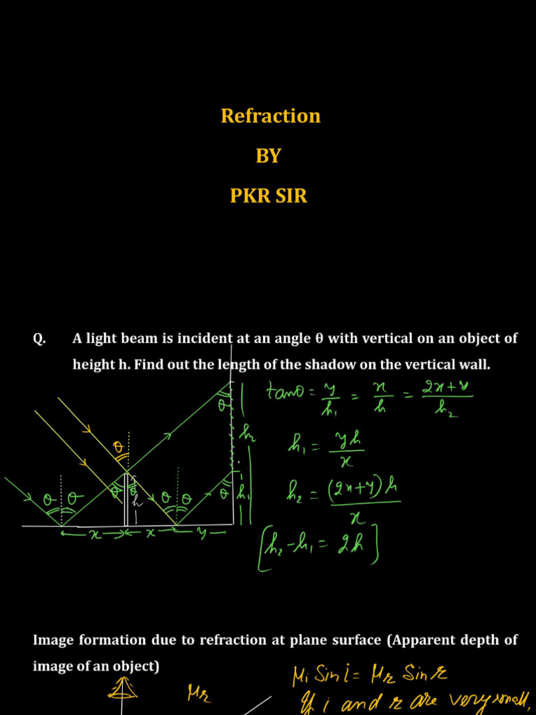 Geometrical Optics - L-11 (Class Notes) - Refraction From Multiple ...