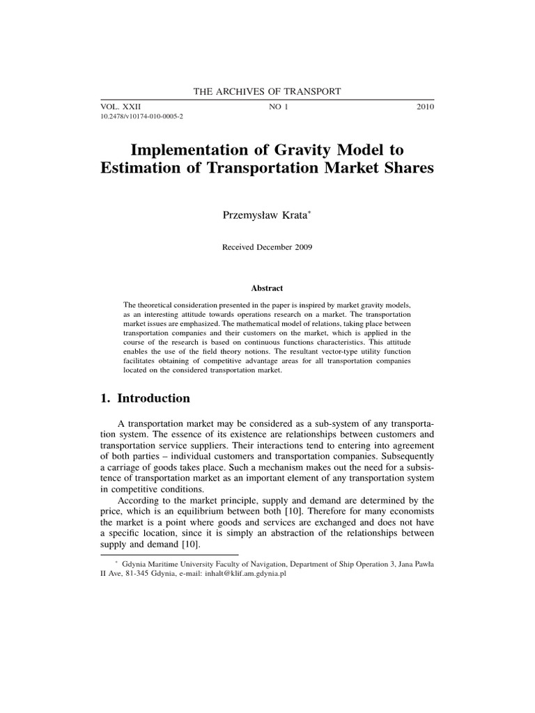 Implementation of Gravity Model to | PDF | System | Market (Economics)
