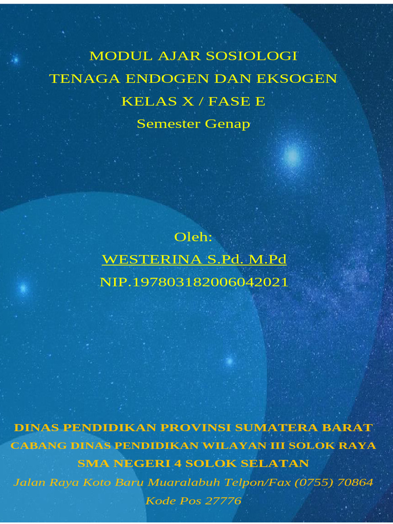Tenaga Endogen Dan Tenaga Eksogen - Kelas X Fase e SMTR 2 | PDF
