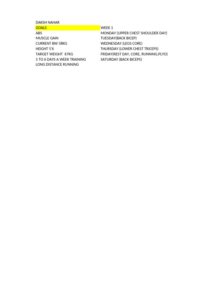 Workout Plans | PDF