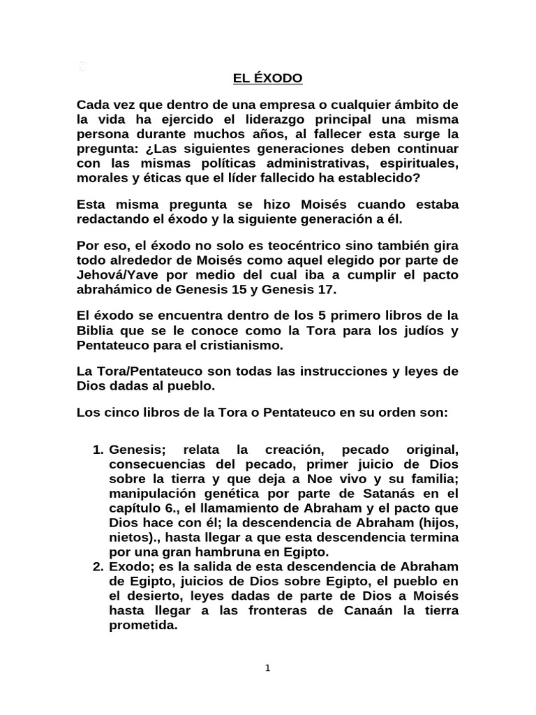 ÉXODO | PDF | Libro del éxodo | Moisés