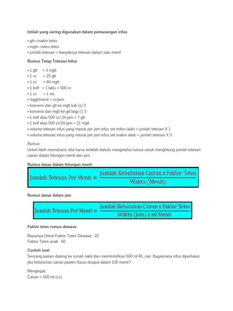 Rumus Ngitung Tetesan | PDF