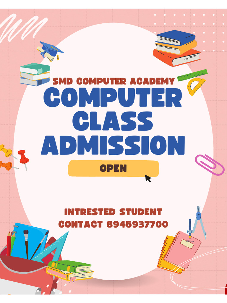 Red Abstract School Admission Free Poster | PDF