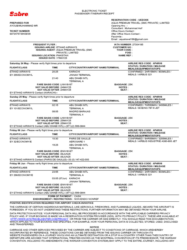 6073475739408-09 Ueeoxx Ayoub Muhammad MR | PDF | Airlines | Aviation