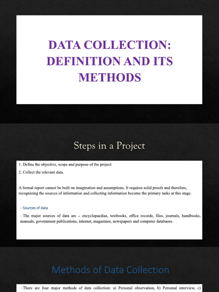 Reports Data Collection Methods | PDF