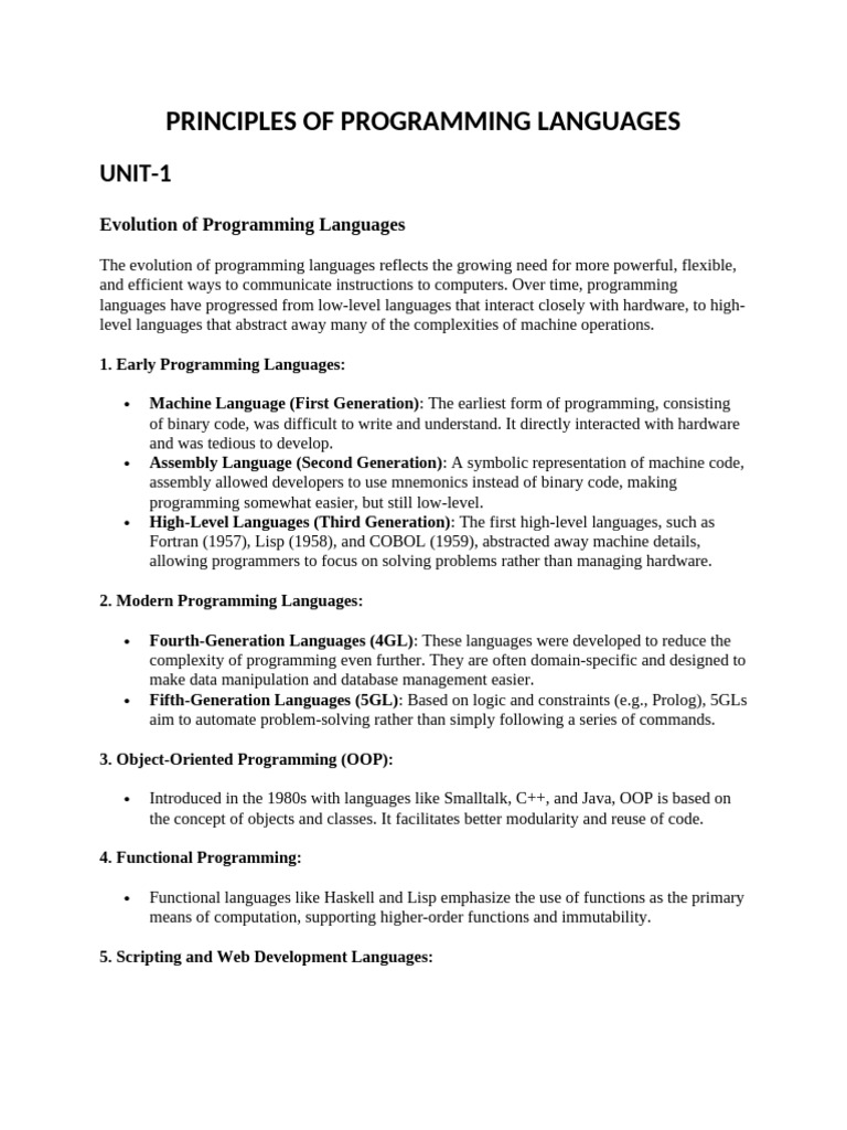 Principles of Programming Languages Notes | PDF | Scope (Computer ...