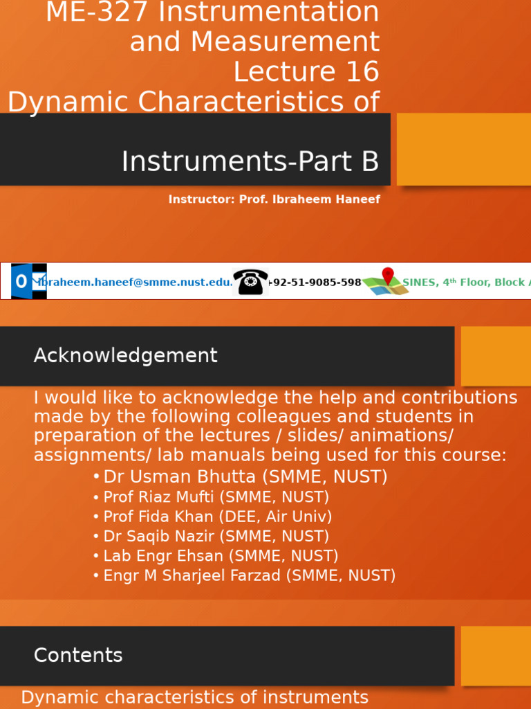 Dynamic Characteristics of Instruments | PDF | Damping | Physical Quantities