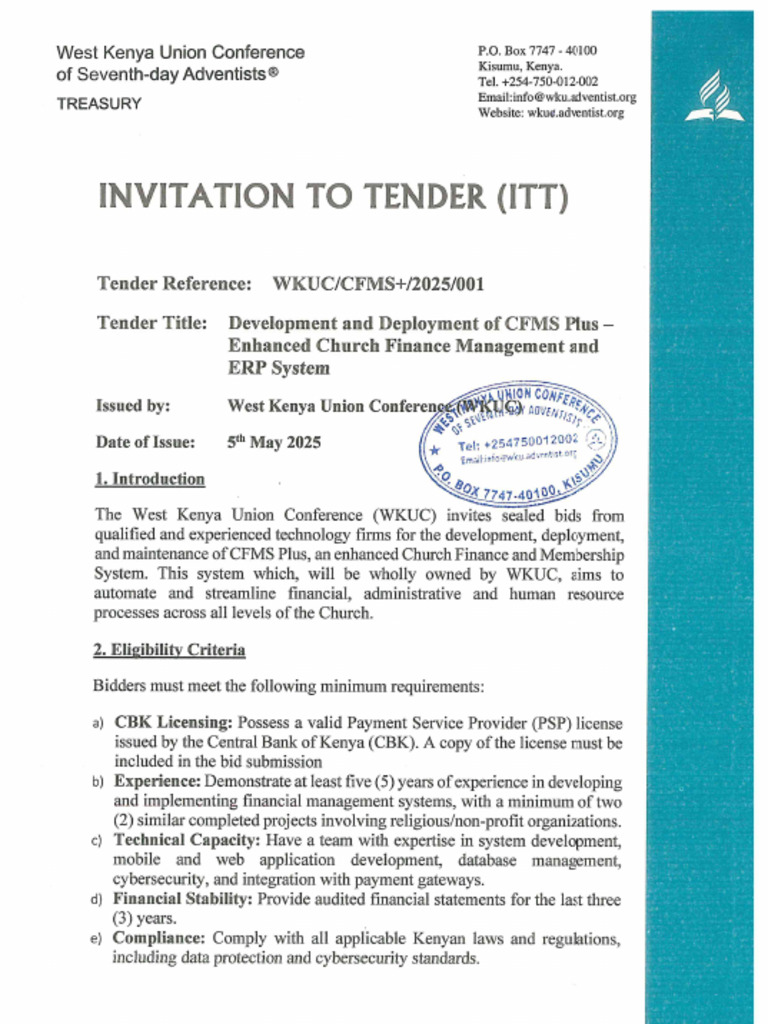 Invitation To Tender | PDF