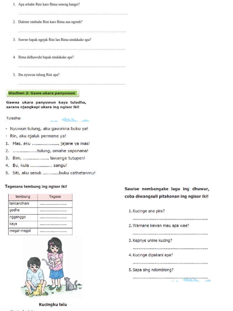 Questions sur Rini et Bima | PDF