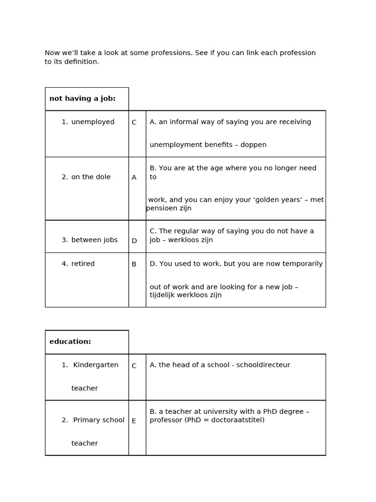Chapter 4 Answer Key Professions | PDF | Physician | Health Professional