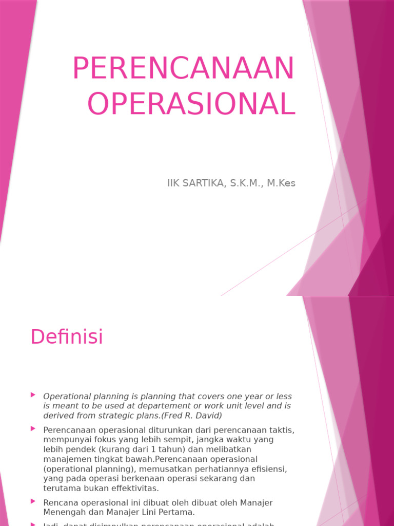 Perencanaan Operasional | PDF