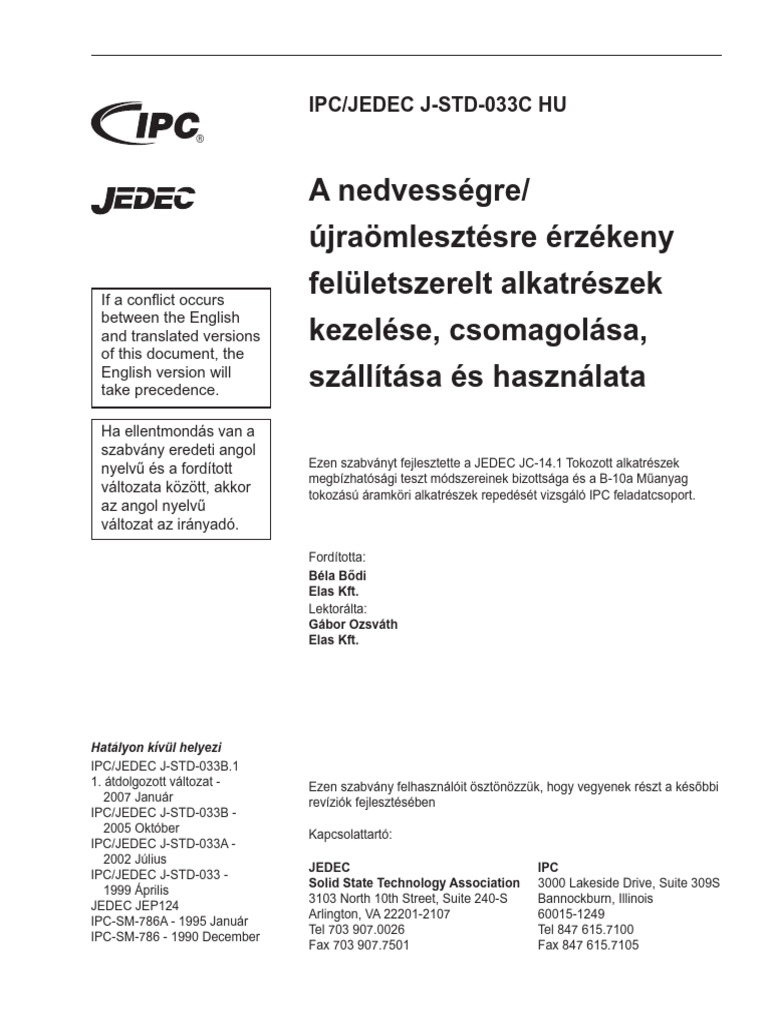 Ipc Jedec J STD 033c Hungarian | PDF