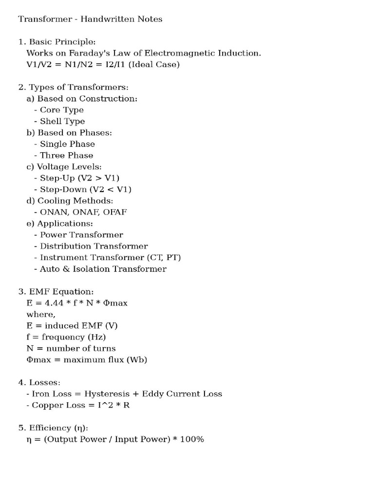 Transformer Handwritten Notes | PDF