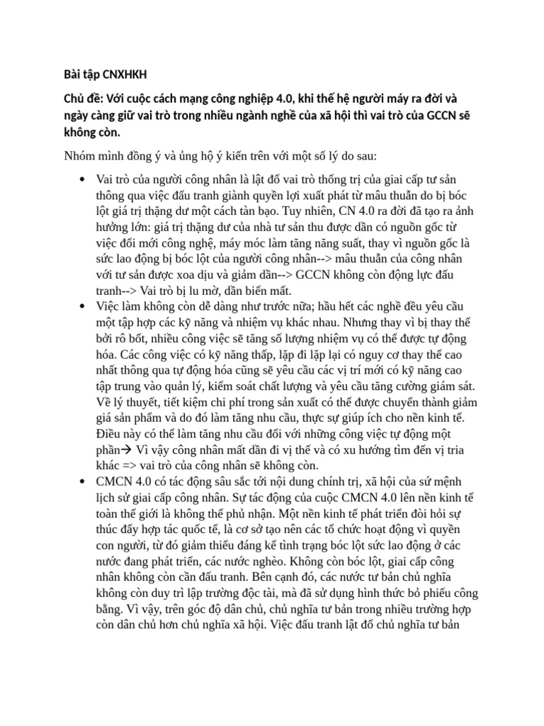 Bài tập CNXHKH | PDF