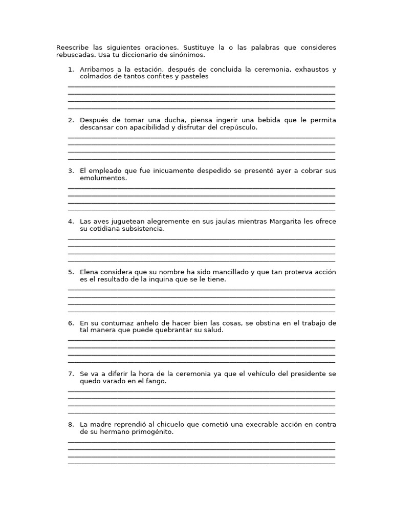 Ejercicios Sobre Sencillez | PDF
