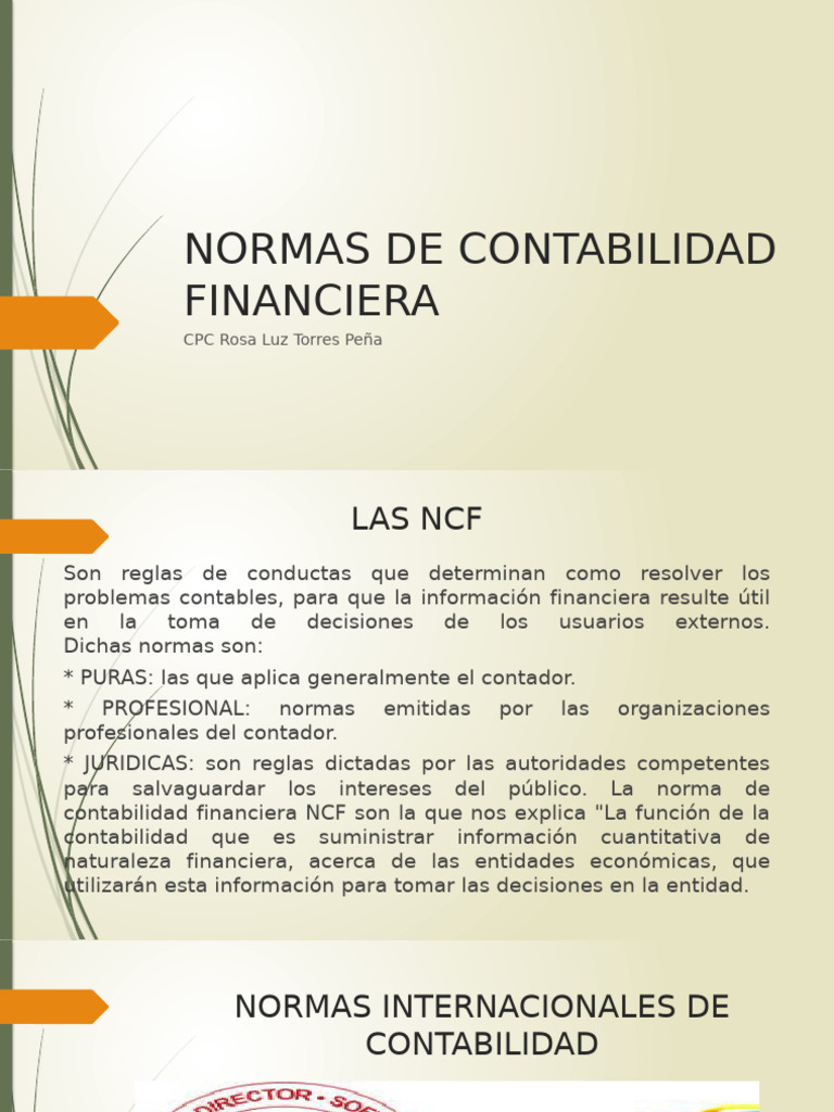 Normas de Contabilidad Financiera | PDF | Contabilidad | Contabilidad financiera