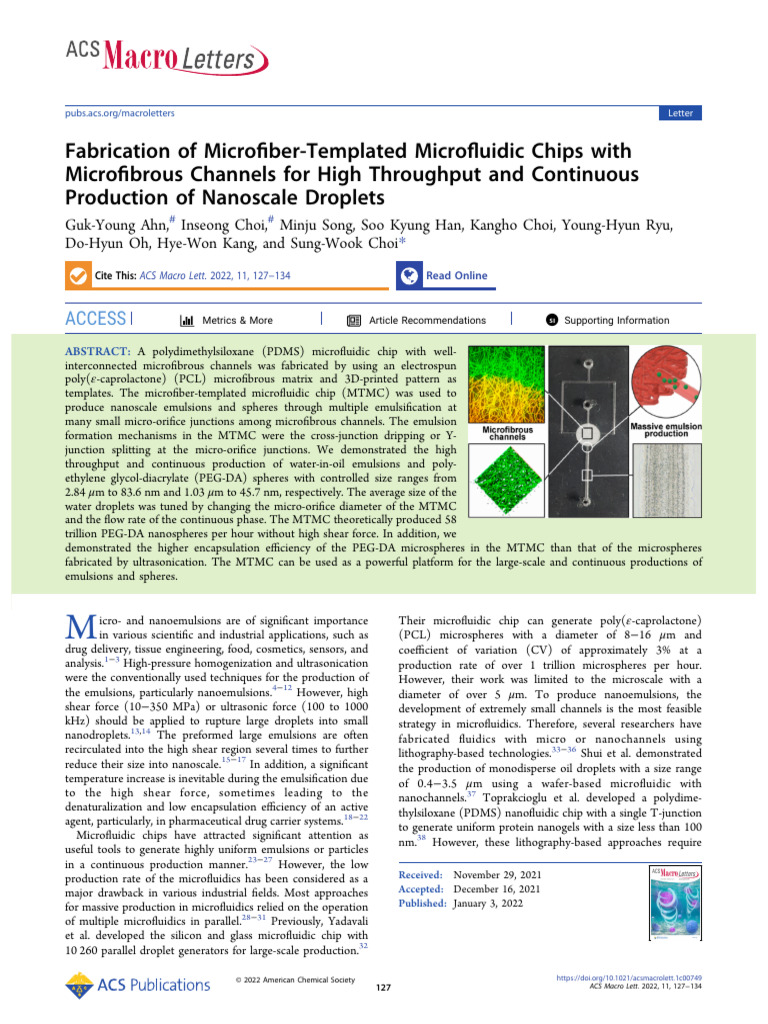 Ahn Et Al 2022 Fabrication of Microfiber Templated Microfluidic Chips ...