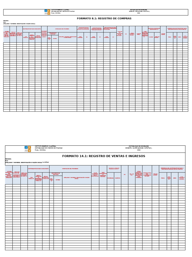 Formatos IFV | PDF | Contabilidad | Economía Financiera