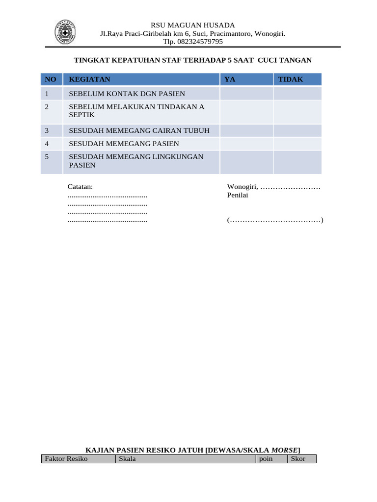 Daftar Formulir Implementasi | PDF