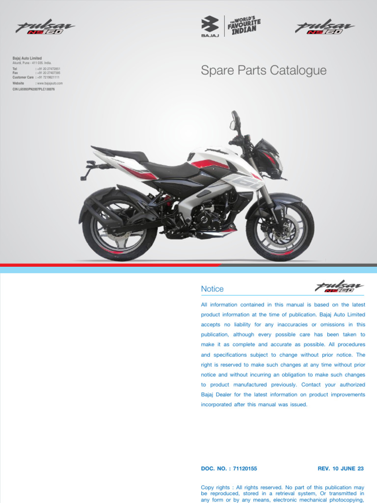 Pulsar NS160 Spare Parts Catalogue | PDF | Anti Lock Braking System | Brake