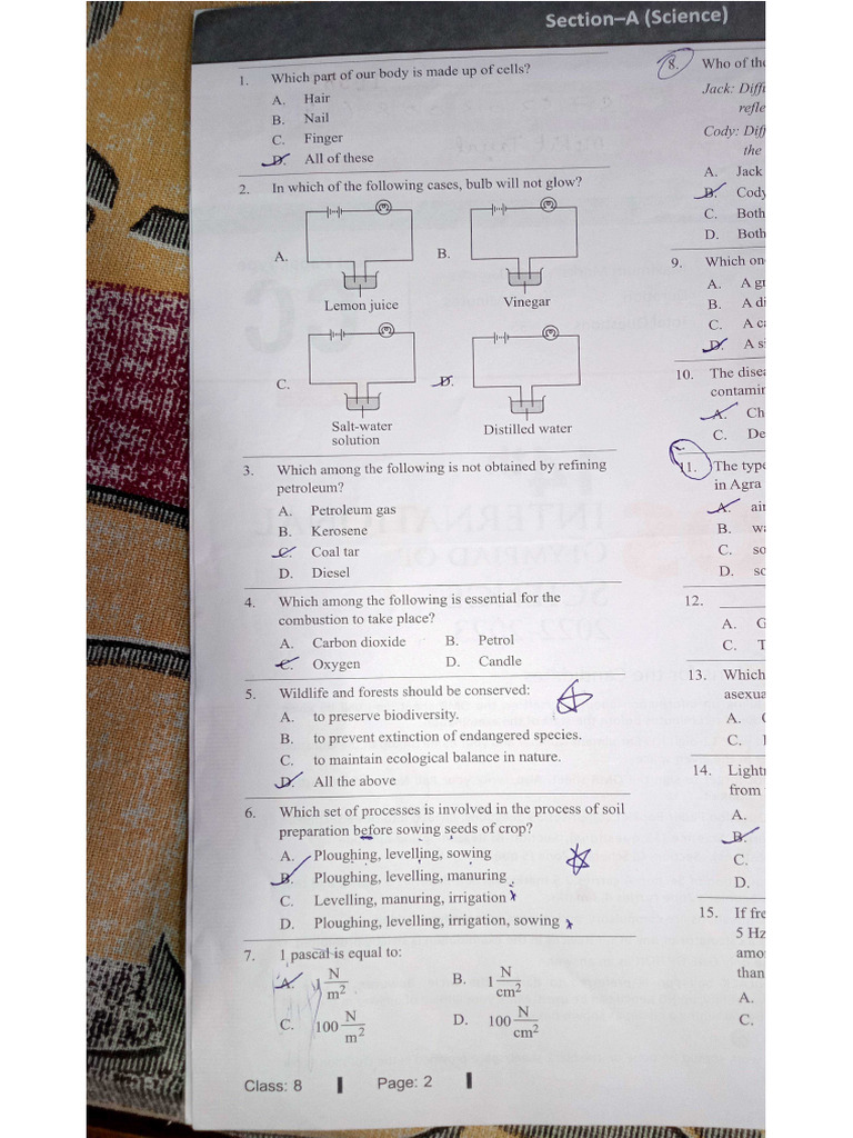 Silver Zone IOS Previous Year Question Paper Class 8 | PDF