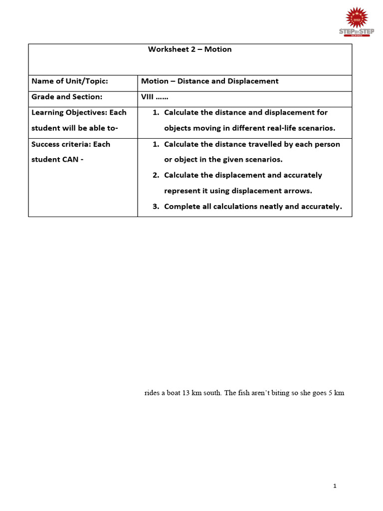 Numerical Practice Motion | PDF
