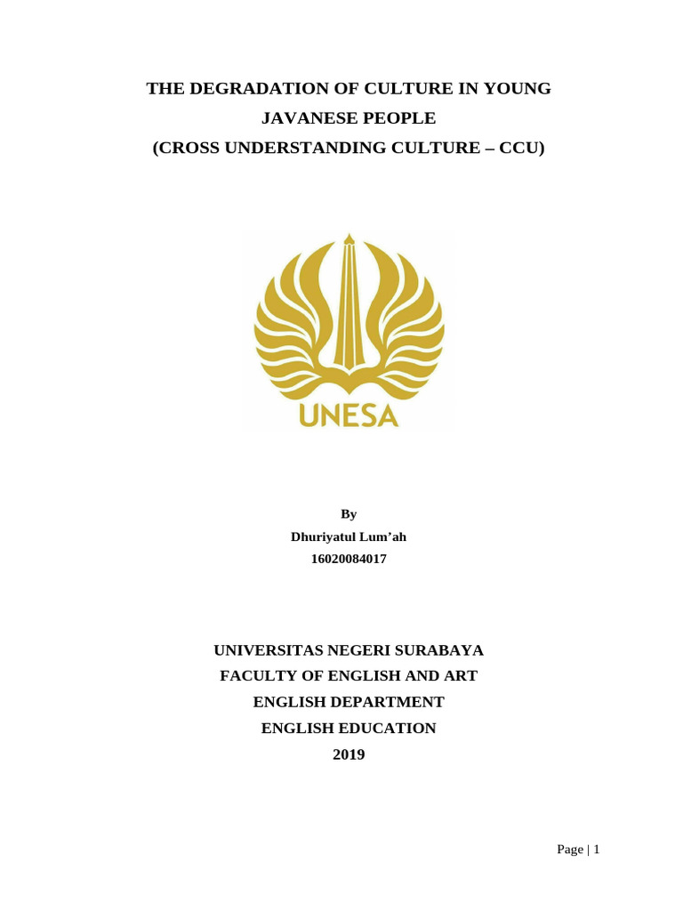 Javanese Cultural Decline in Youth | PDF | Adolescence | Communication