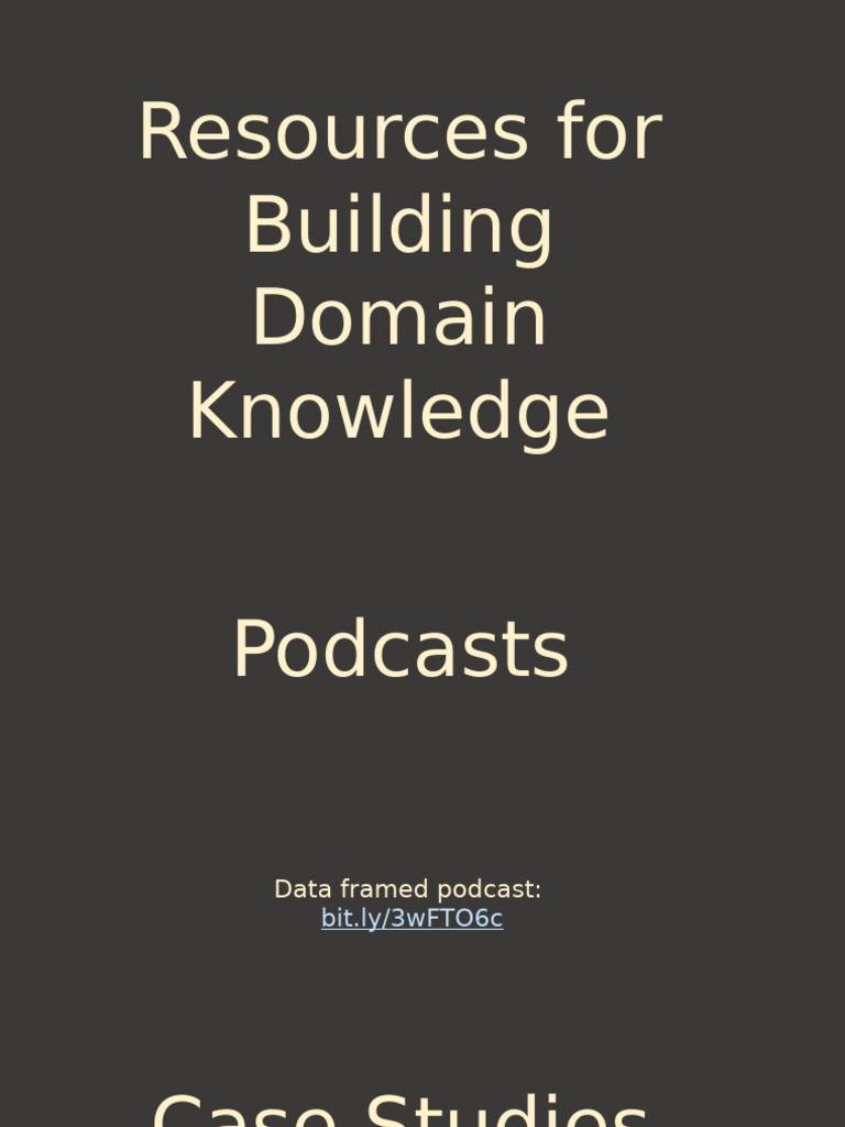 8.1 Resources To Build Domain Knowledge | PDF
